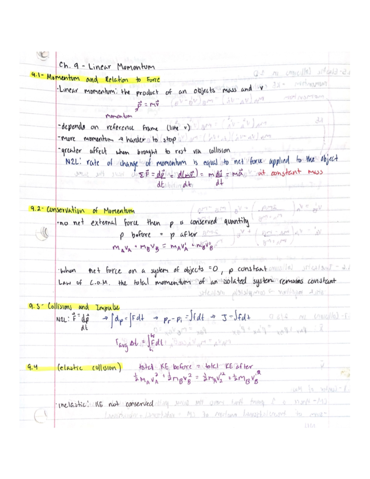 Ch9 Linear Momentum of Physics for scientists and engineers - PHYSICS 7A - Studocu