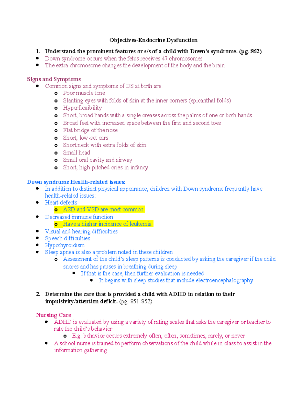 Objectives for Endocrine Dysfunctional - Objectives-Endocrine ...