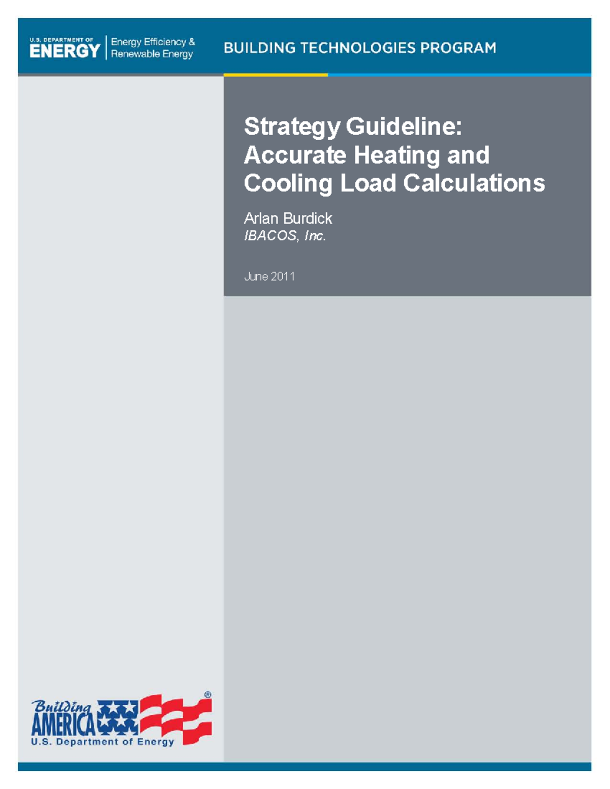 Heat and cooling load calculation sysytem - Strategy Guideline ...