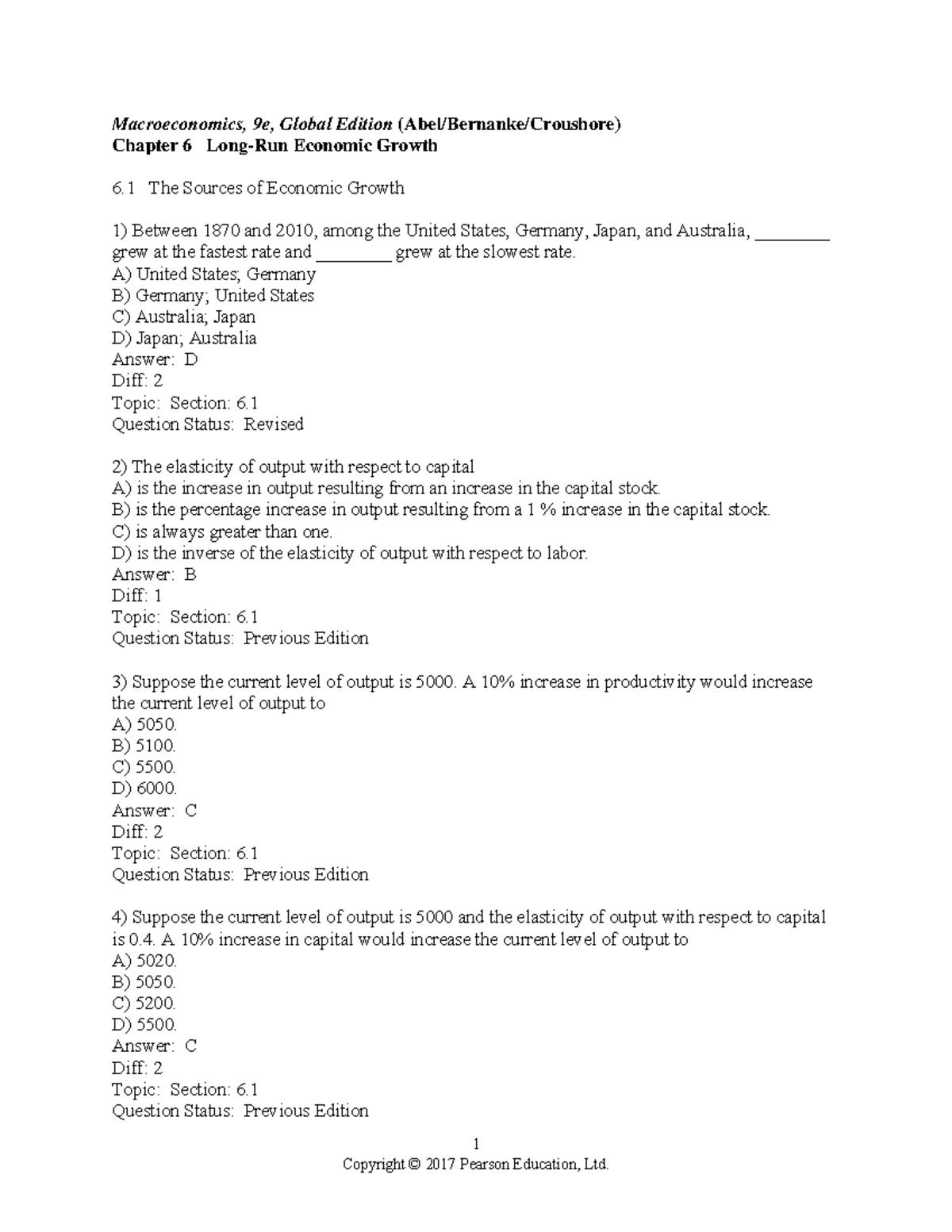 Macroeconomics, 9e, Global Edition (Abel/Bernanke/Croushore) Chapter 6 ...