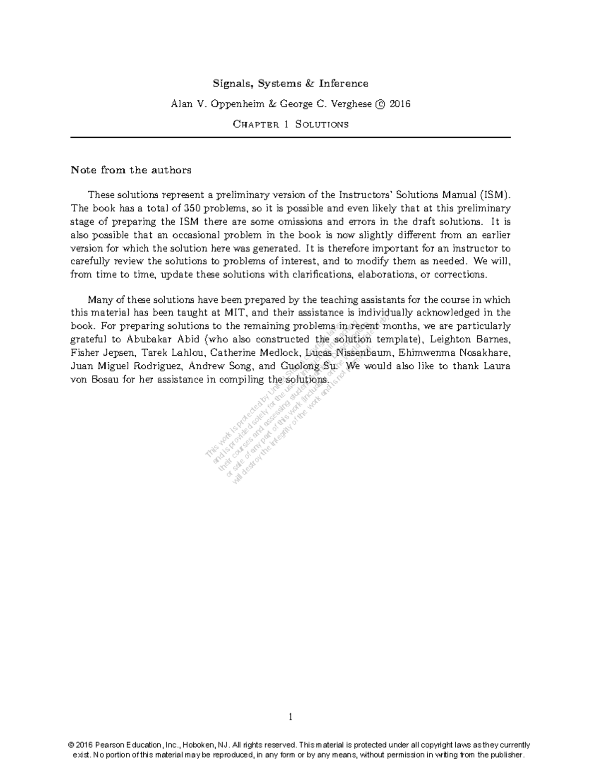 Solution Manual for Signals Systems and Inference by Oppenheim ...