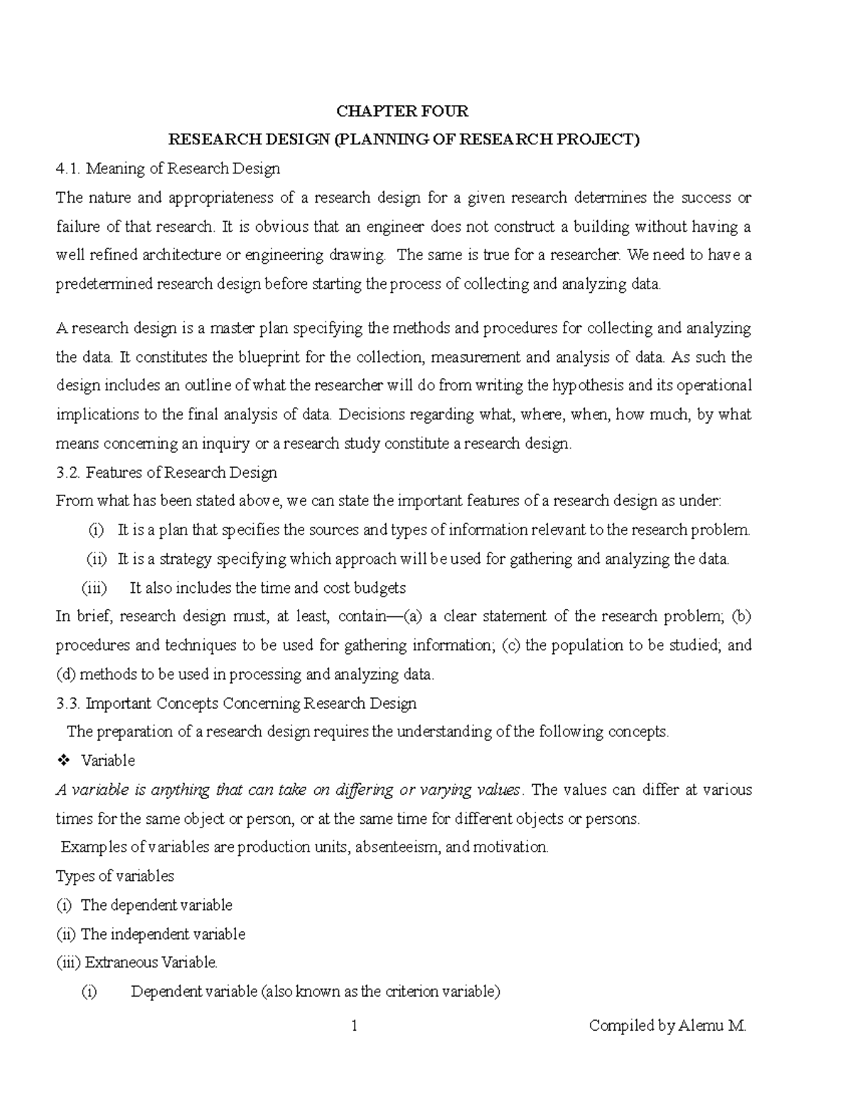 Cha-4 2008 - USE - CHAPTER FOUR RESEARCH DESIGN (PLANNING OF RESEARCH ...