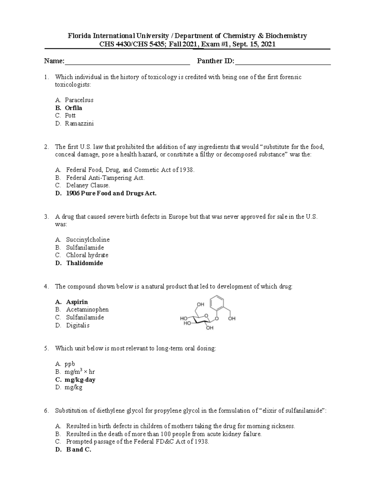 Exam 1 Study Guide - Florida International University / Department of ...