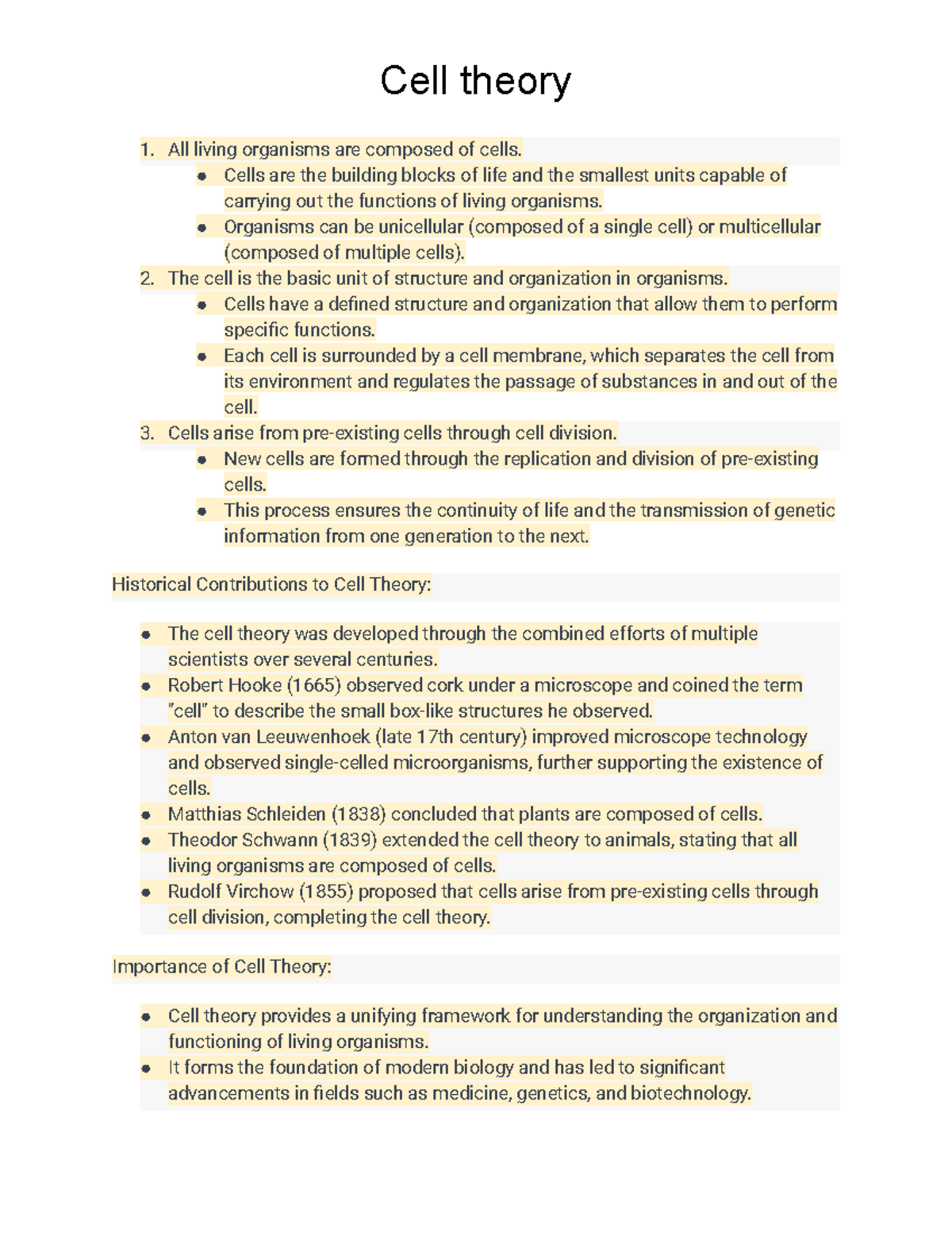Cell theory - Cell theory All living organisms are composed of cells ...