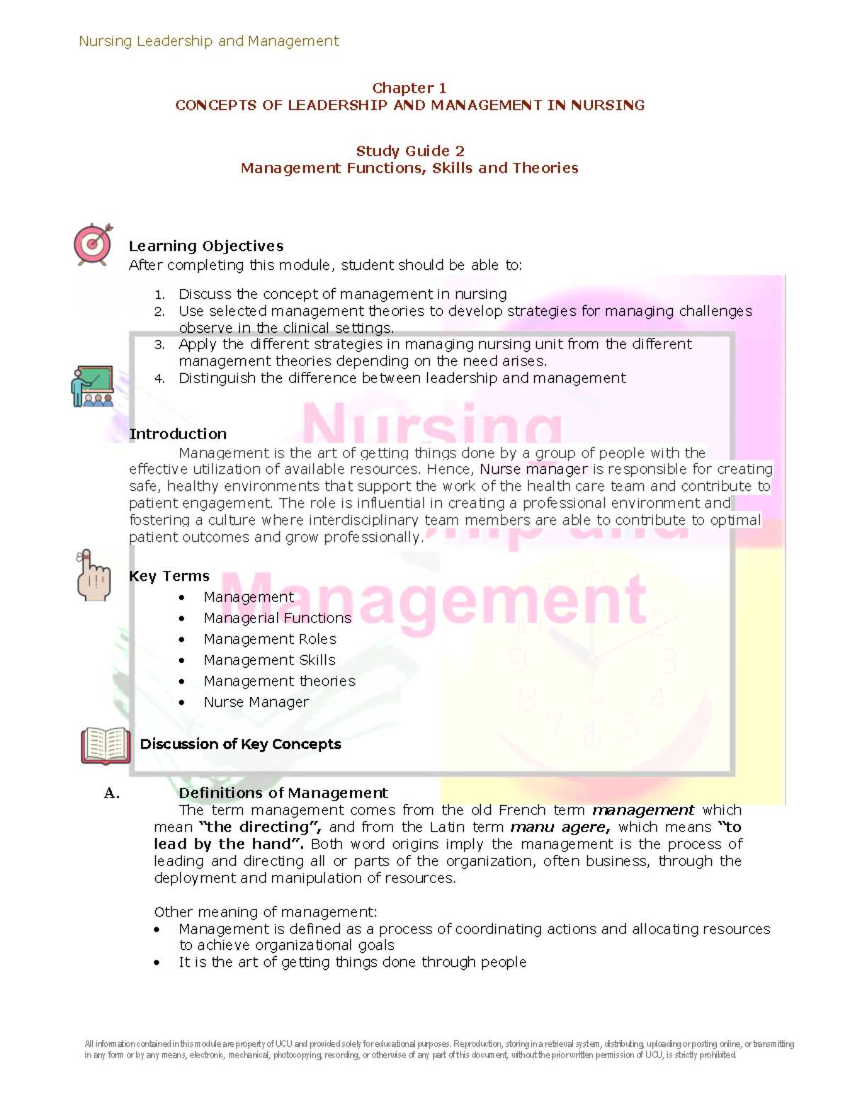 Study Guide 2 Management Theories, Functions and Skills - Chapter 1 ...
