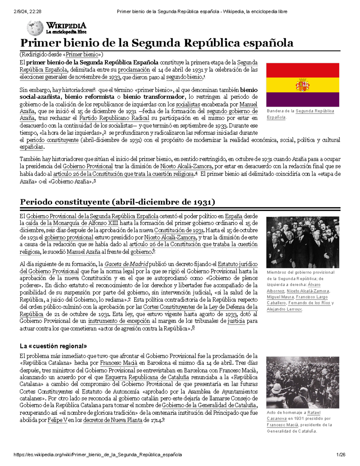 Primer bienio de la Segunda República española - Wikipedia, la ...