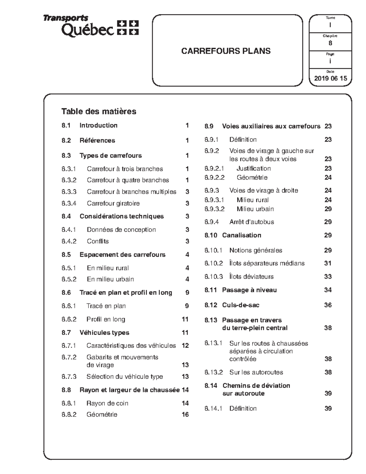 Chapitre 8 Tome 1 - Normes DDN - CARREFOURS PLANS I Date Page 8.13 Sur ...