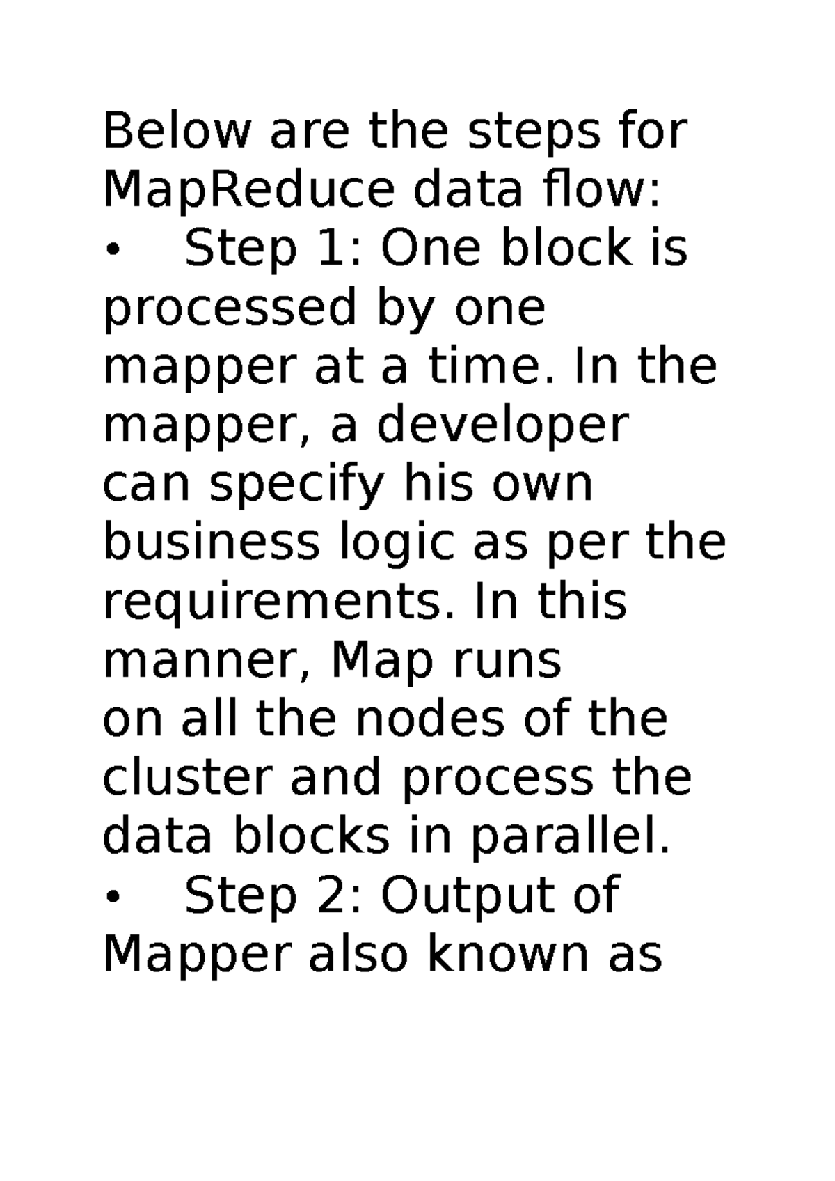 BDA PRAC SEM - Summary Computer Application - Below are the steps for MapReduce data flow ...