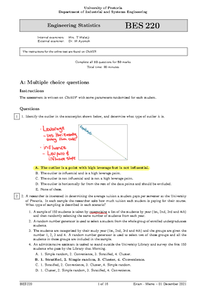 BES220-Study Guide - BES 220 - UP - Studocu