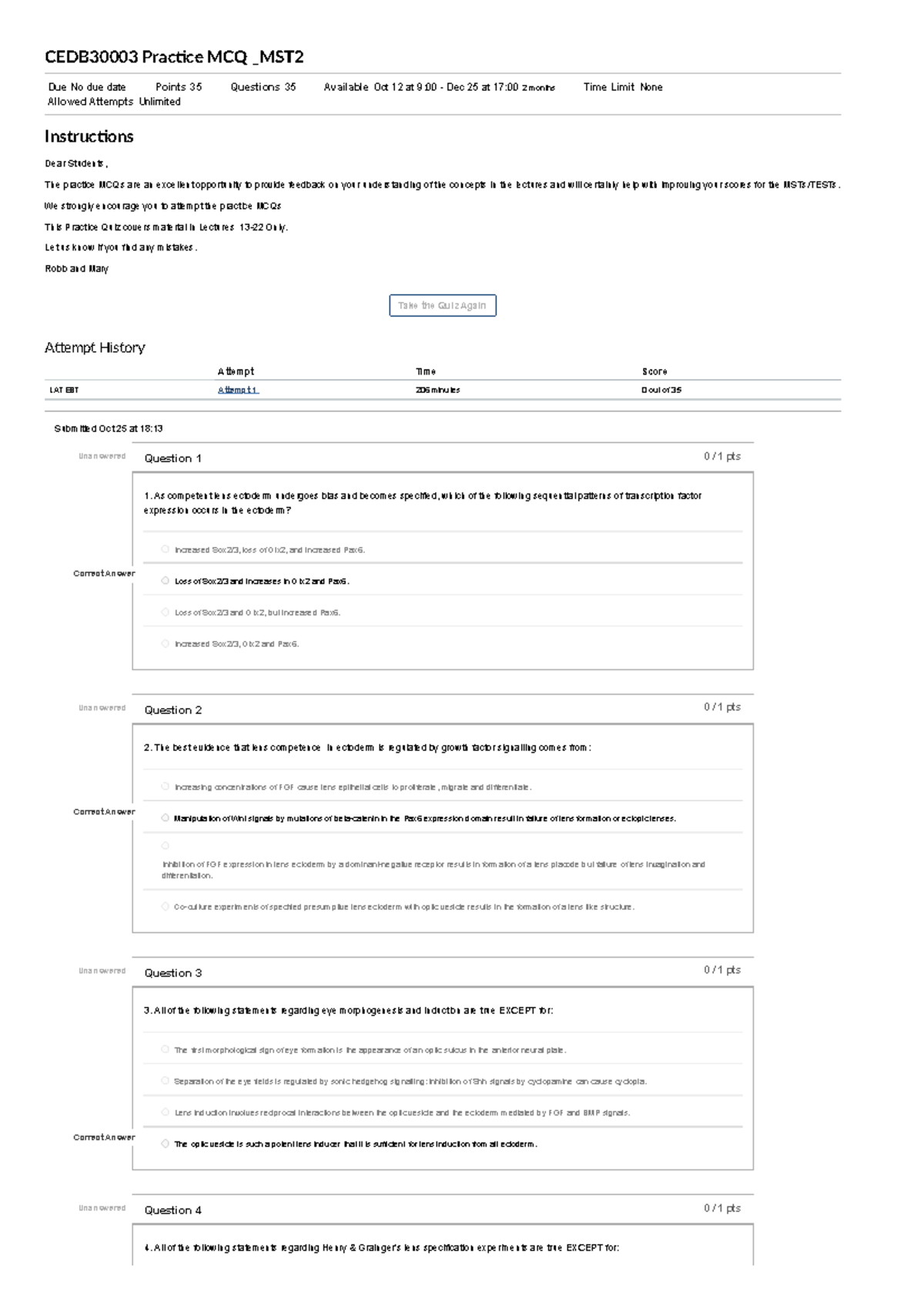MST2 Practice MCQ Answers - CEDB30003 Pracce MCQ _MST Due No due date Points 35 Questions 35 ...
