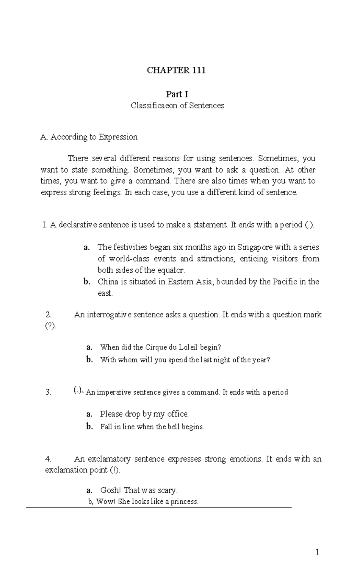 Modules 1 Basic English 2 - CHAPTER 111 Part I Classificaeon of ...