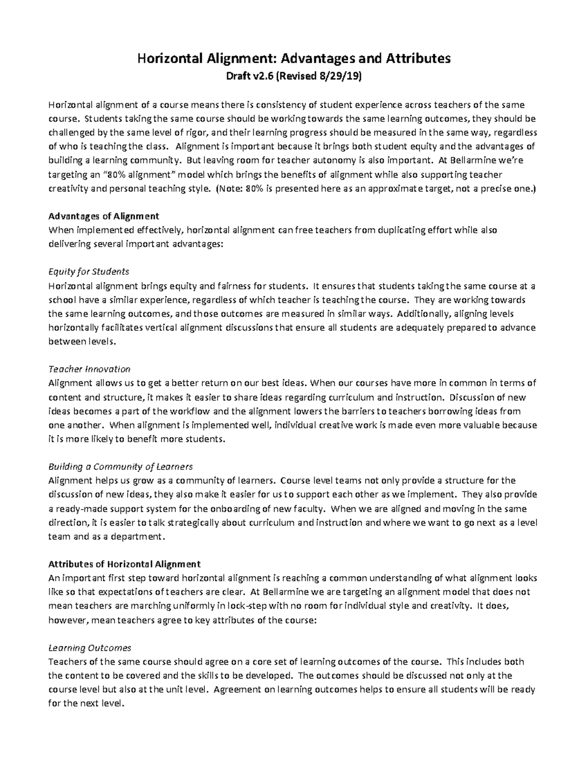 Horizontal Alignment - A guide to learners. - Horizontal Alignment ...