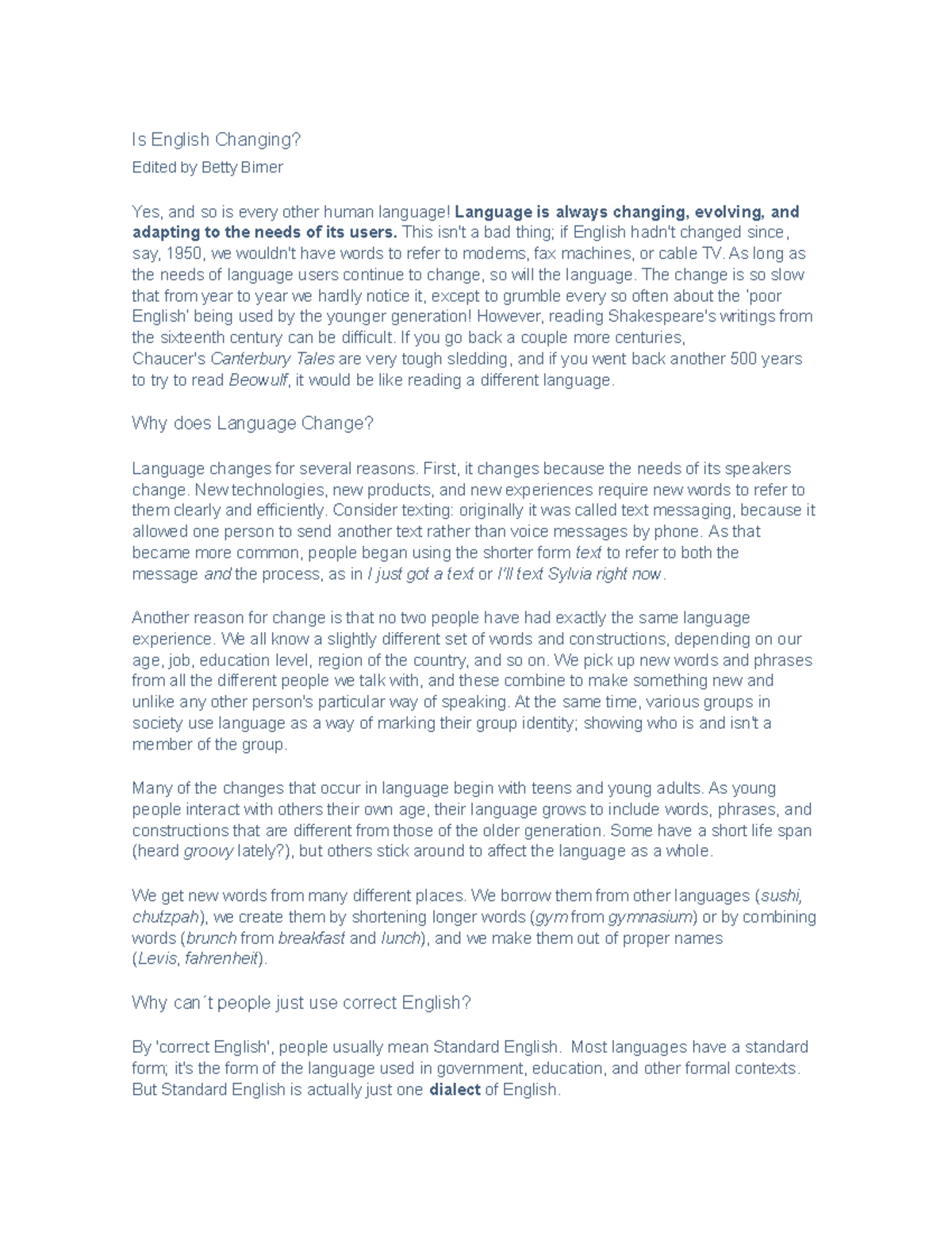 Language changes without hyperlinks-2 - Is English Changing? Edited by ...