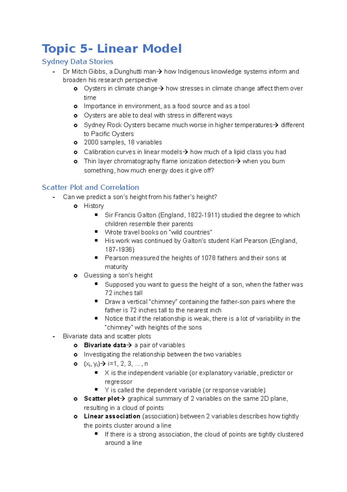 Topic 5 Linear Model Notes - Topic 5- Linear Model Sydney Data Stories ...