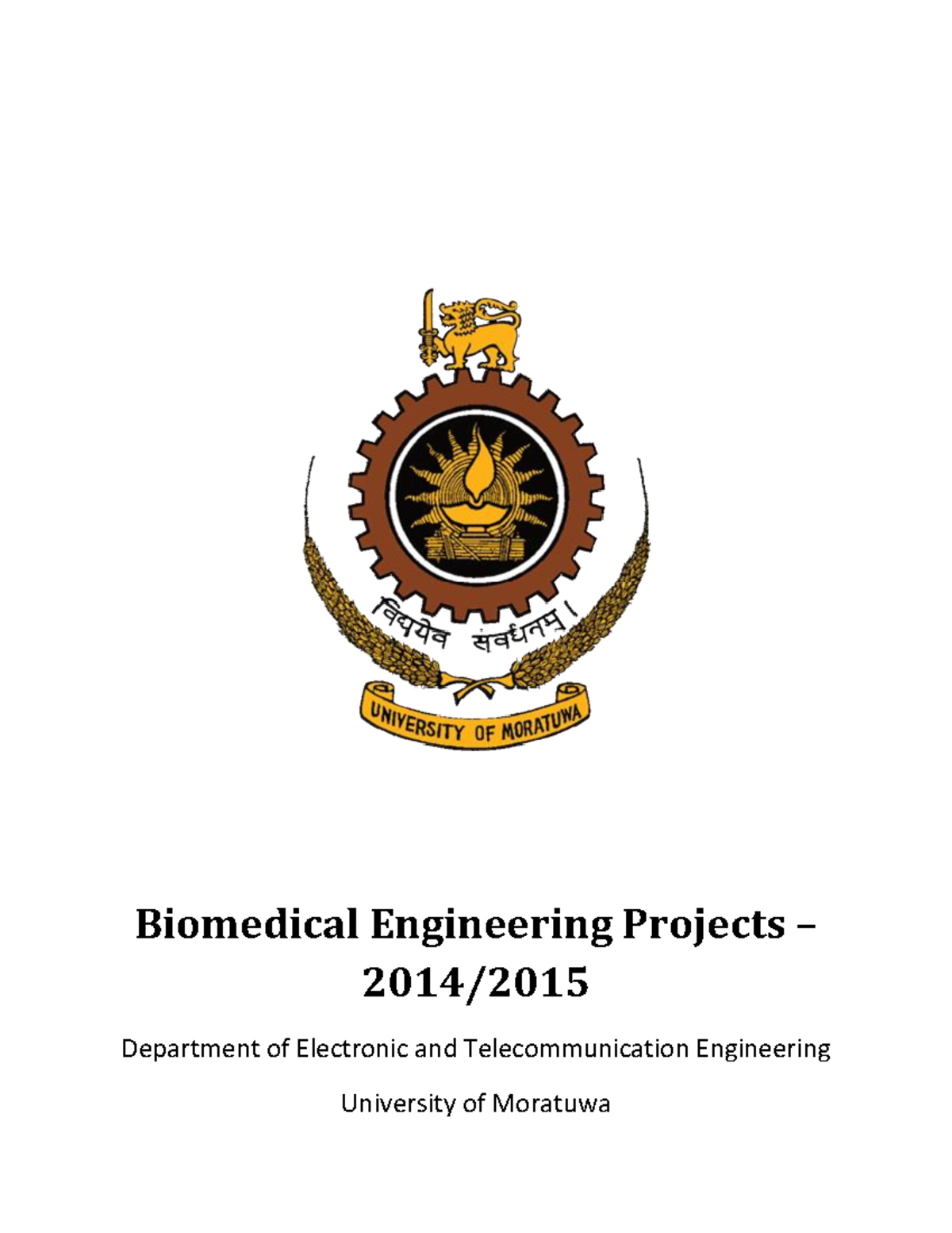 Biomedical Engineering Projects - Anjula C. De Silva and Dr. Nuwan ...