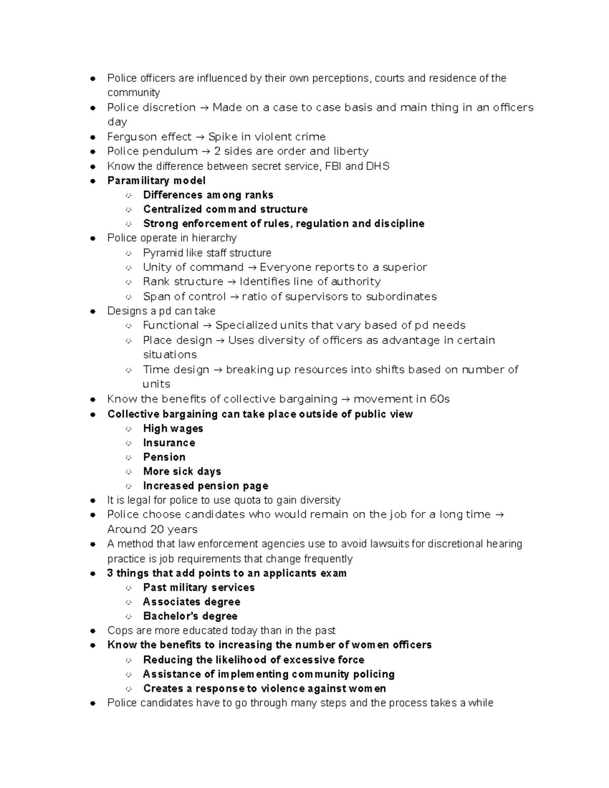 Exam 1 Review - Detailed notes from this lecture - Police officers are ...