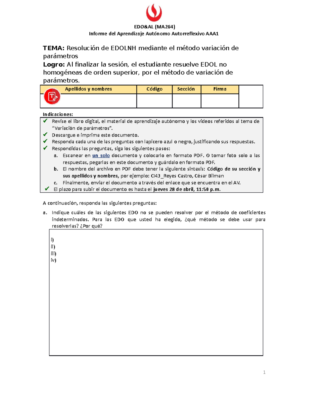 Antes AAA1 Informe - ........ - EDO&AL (MA264) Informe del Aprendizaje ...