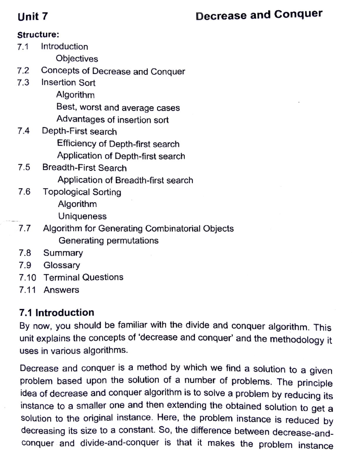 Analysis and Design of Algorithms - Decrease and Conquer - Studocu