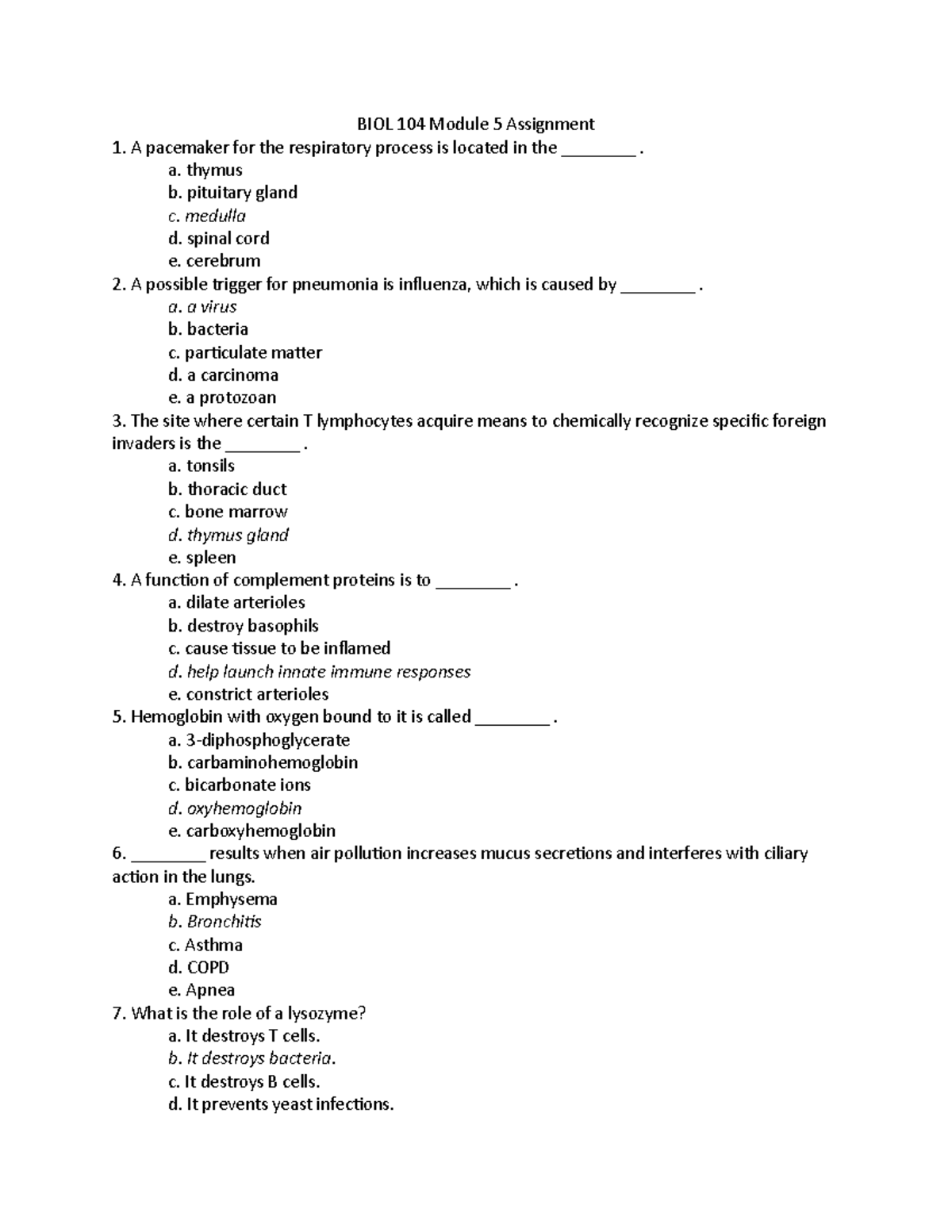 BIOL 104 Module 5 Assignment - BIOL 104 Module 5 Assignment A pacemaker ...