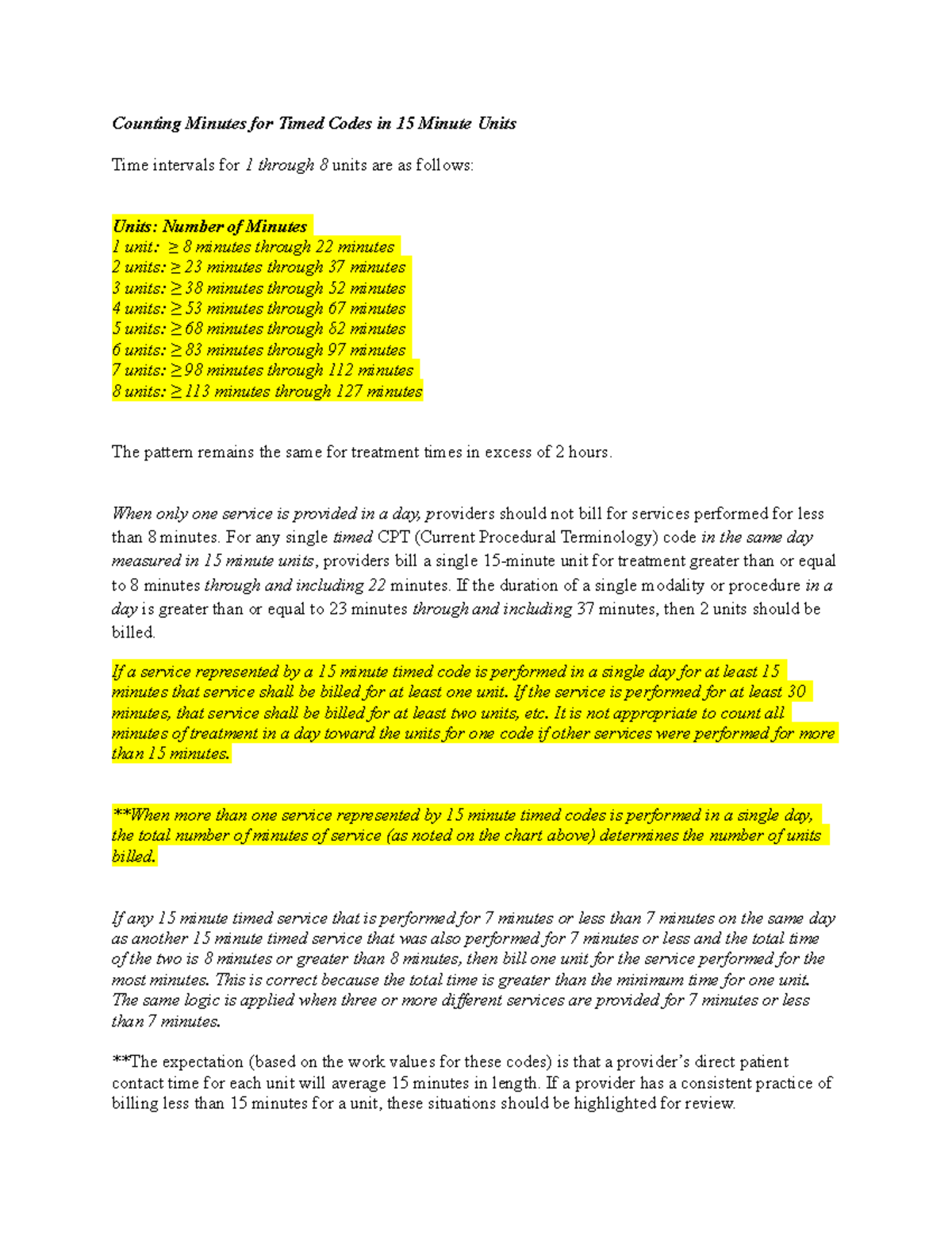 Billing 8 Minute Rule With Examples Counting Minutes For Timed