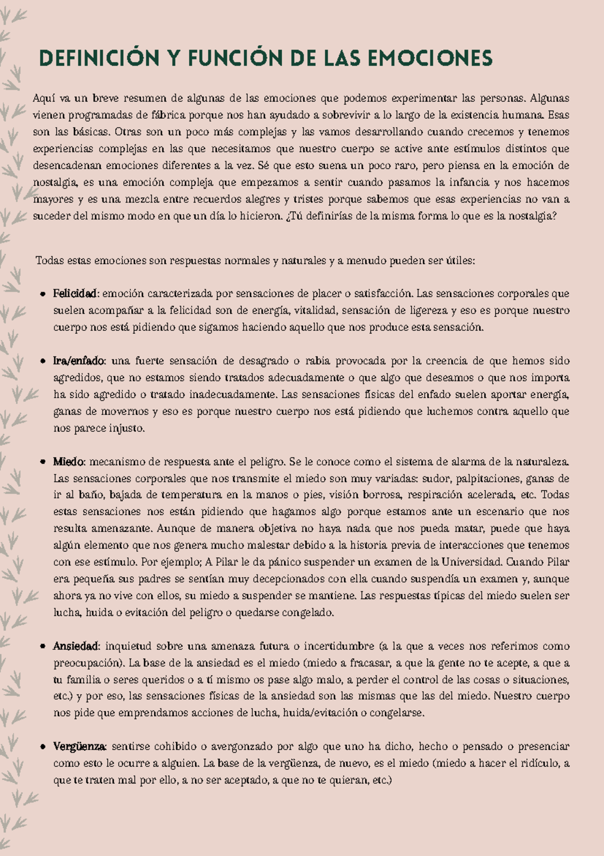 Para qué sirven las emociones - DEFINICIÓN Y FUNCIÓN DE LAS EMOCIONES ...