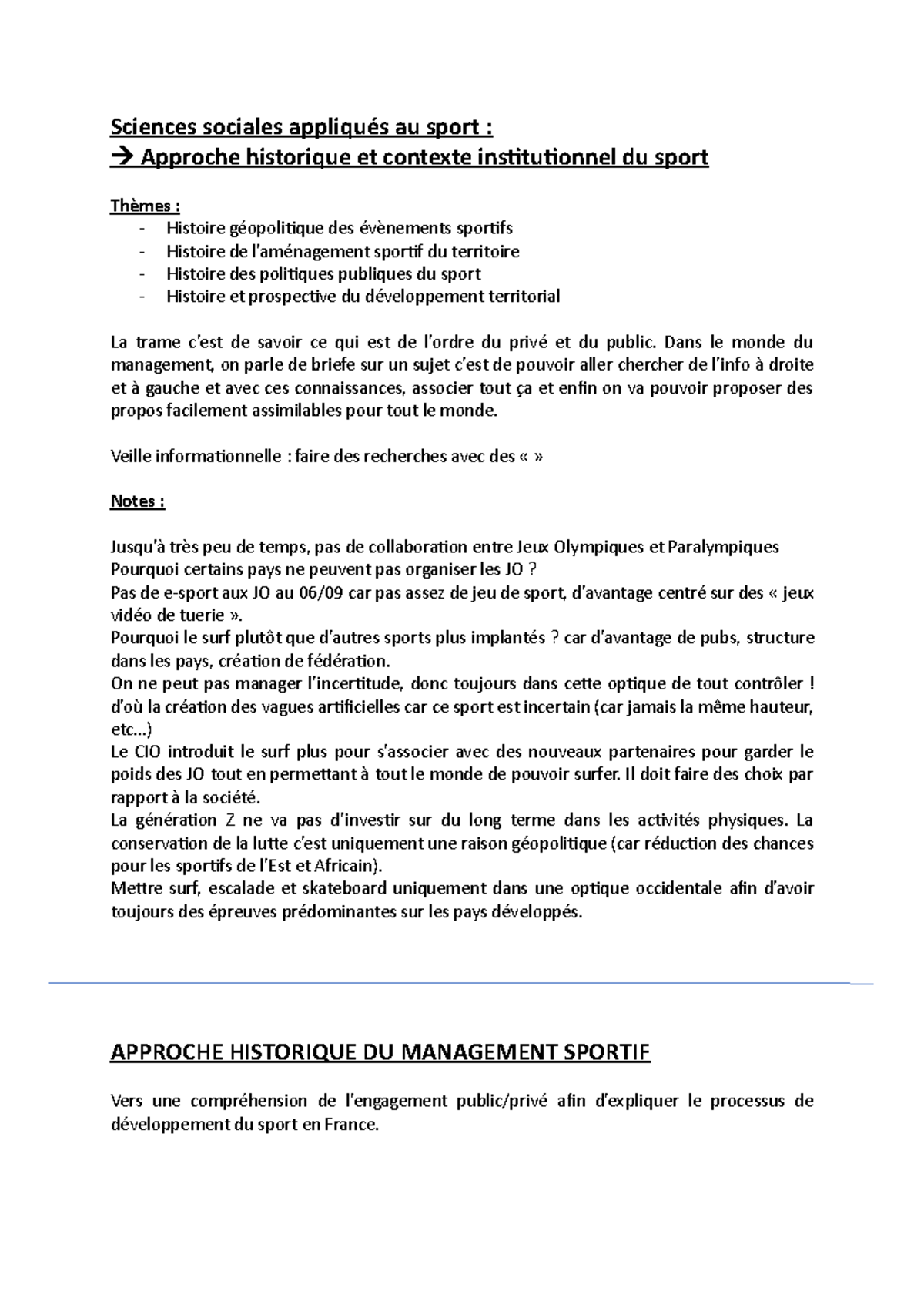 AP - 1er thème - Notes de cours 1 - Sciences sociales appliqués au ...