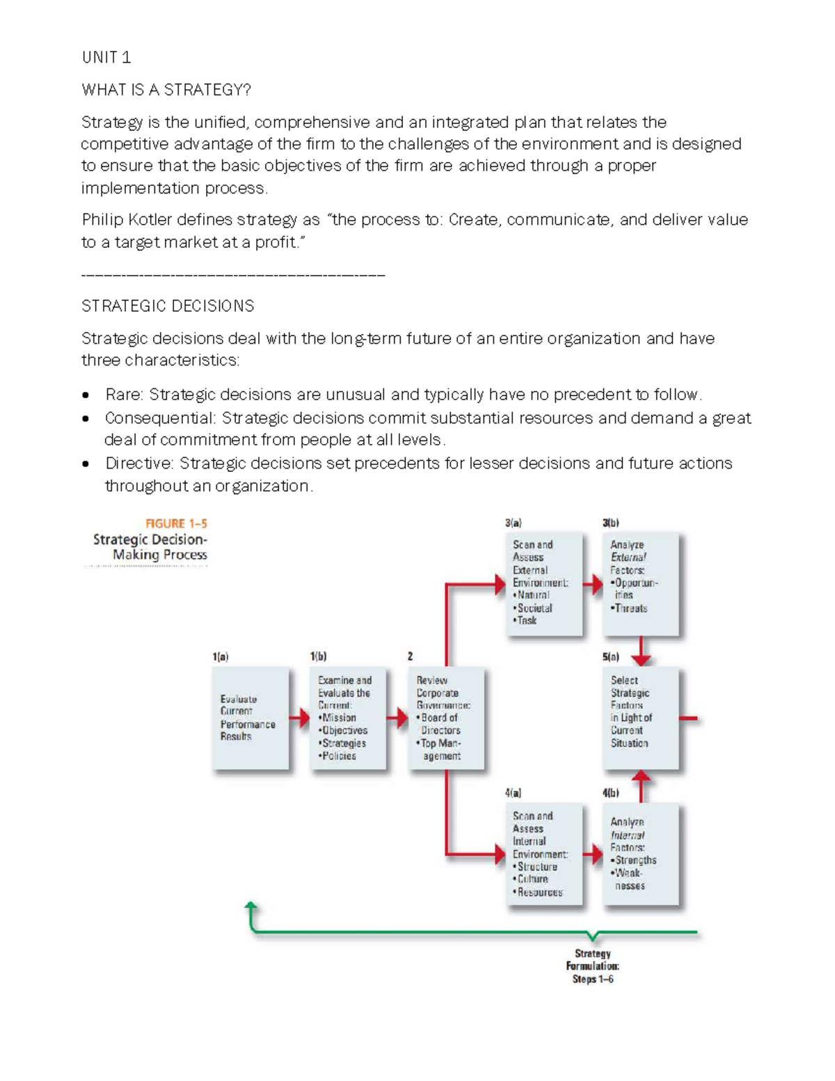 SM - SEM III - Strategic Management - UNIT 1 WHAT IS A STRATEGY ...