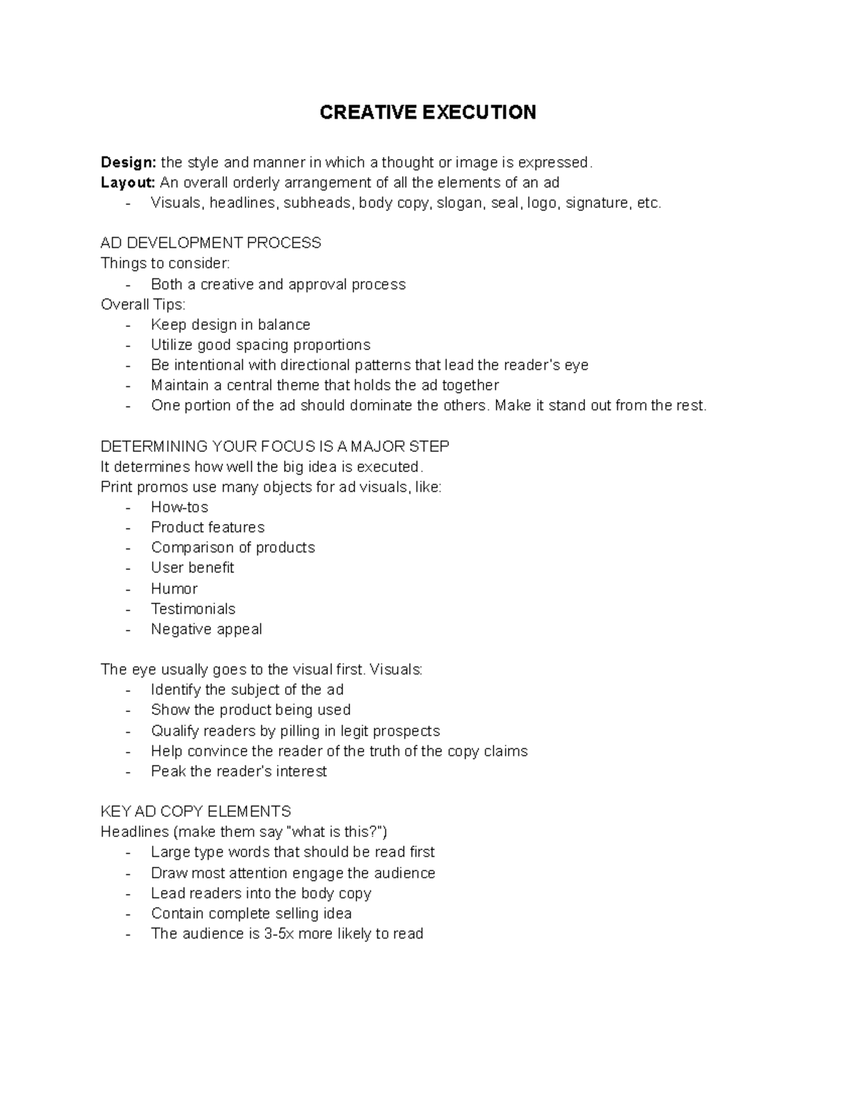 Week 9 Class 24 - Creative execution within strategic communications ...