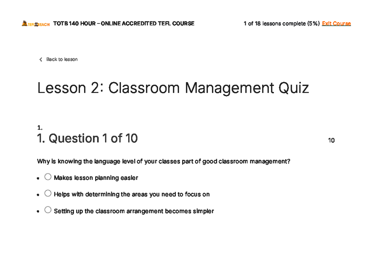 Lesson 2 Quiz - Assignment - Back to lesson Lesson 2 Classroom ...