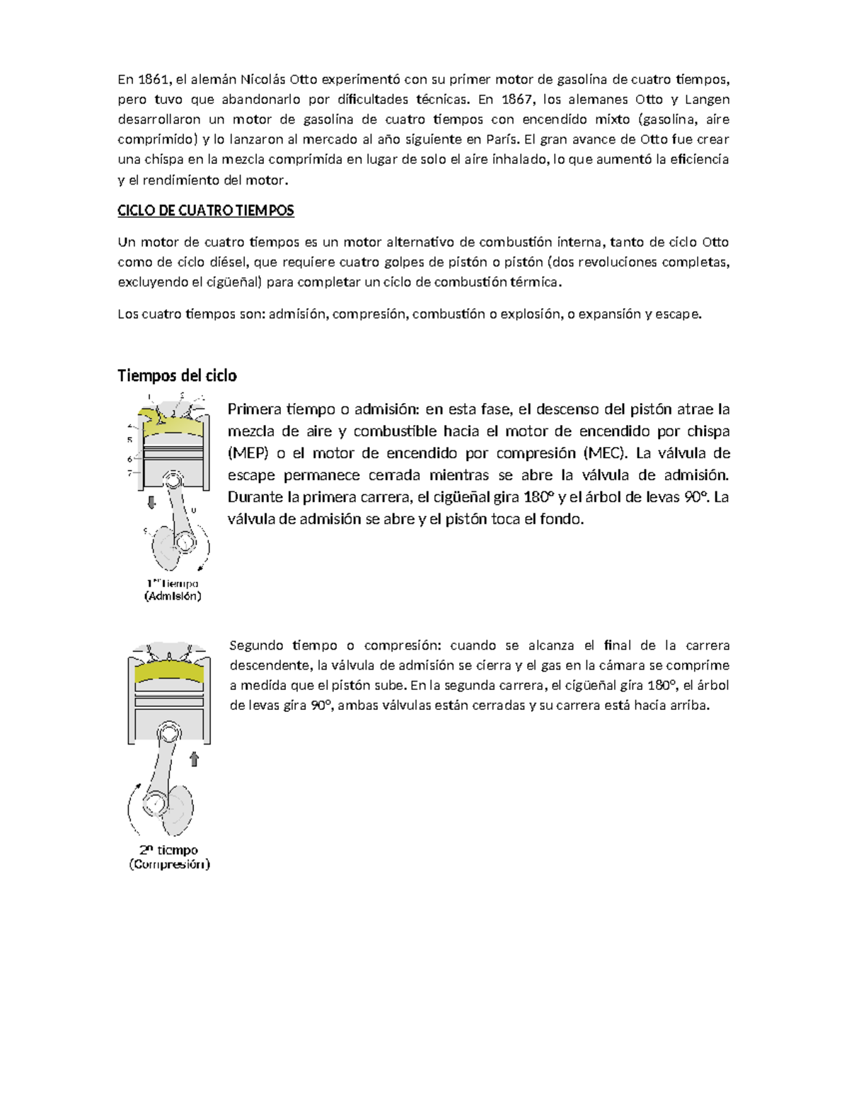 OP Unitarias - bien - En 1861, el alemán Nicolás Otto experimentó con ...