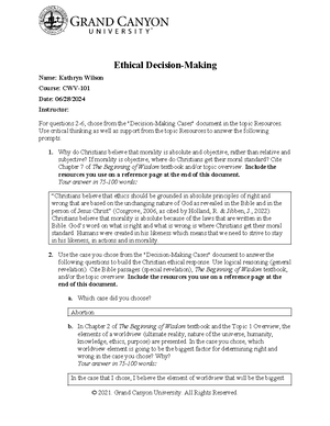 Origins Writing Assignment - Origins Name: Kathryn Wilson Course: CWV ...