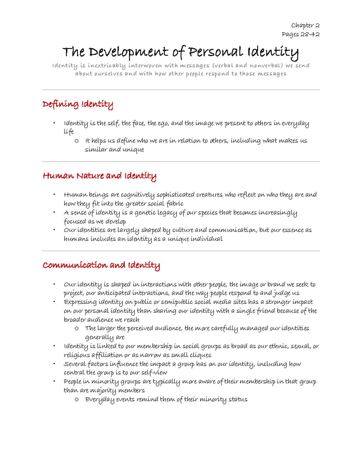 The Development of Personal Identity (Chapter 2 pg. 28-42) - Pages 28 ...