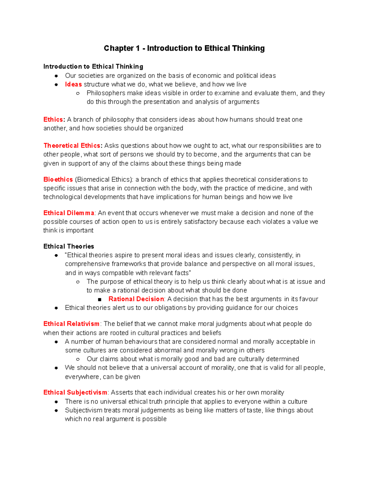 Ethics- Textbook-ONLY - Chapter 1 - Introduction to Ethical Thinking ...