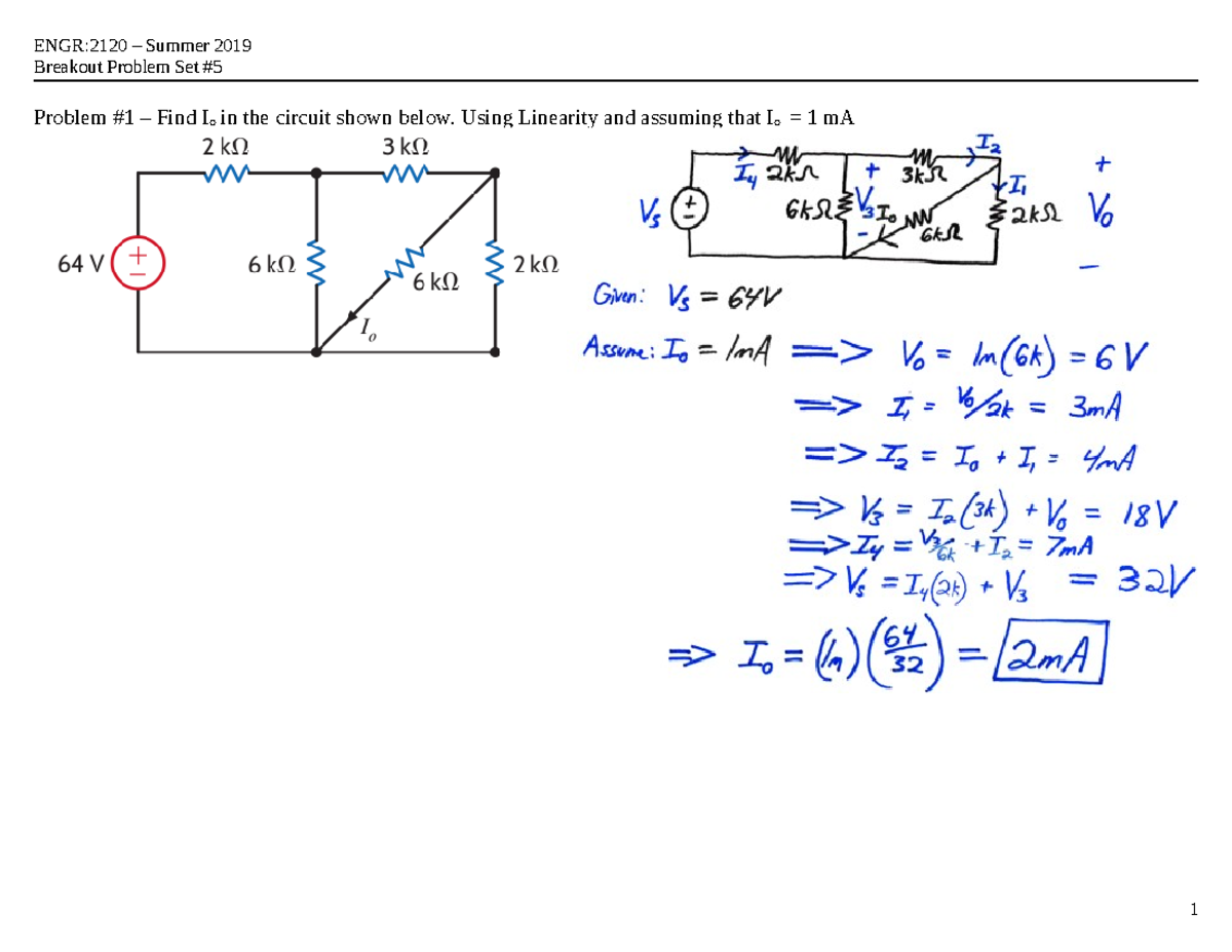 Breakout Problems Set 5 w solutions - Breakout Problem Set # Problem #1 ...