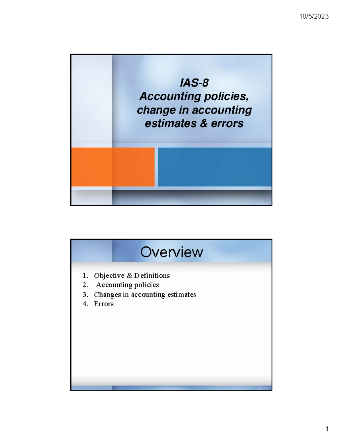 Topic 8 - IAS 8 (Eng) - slide - IAS- Accounting policies, change in ...