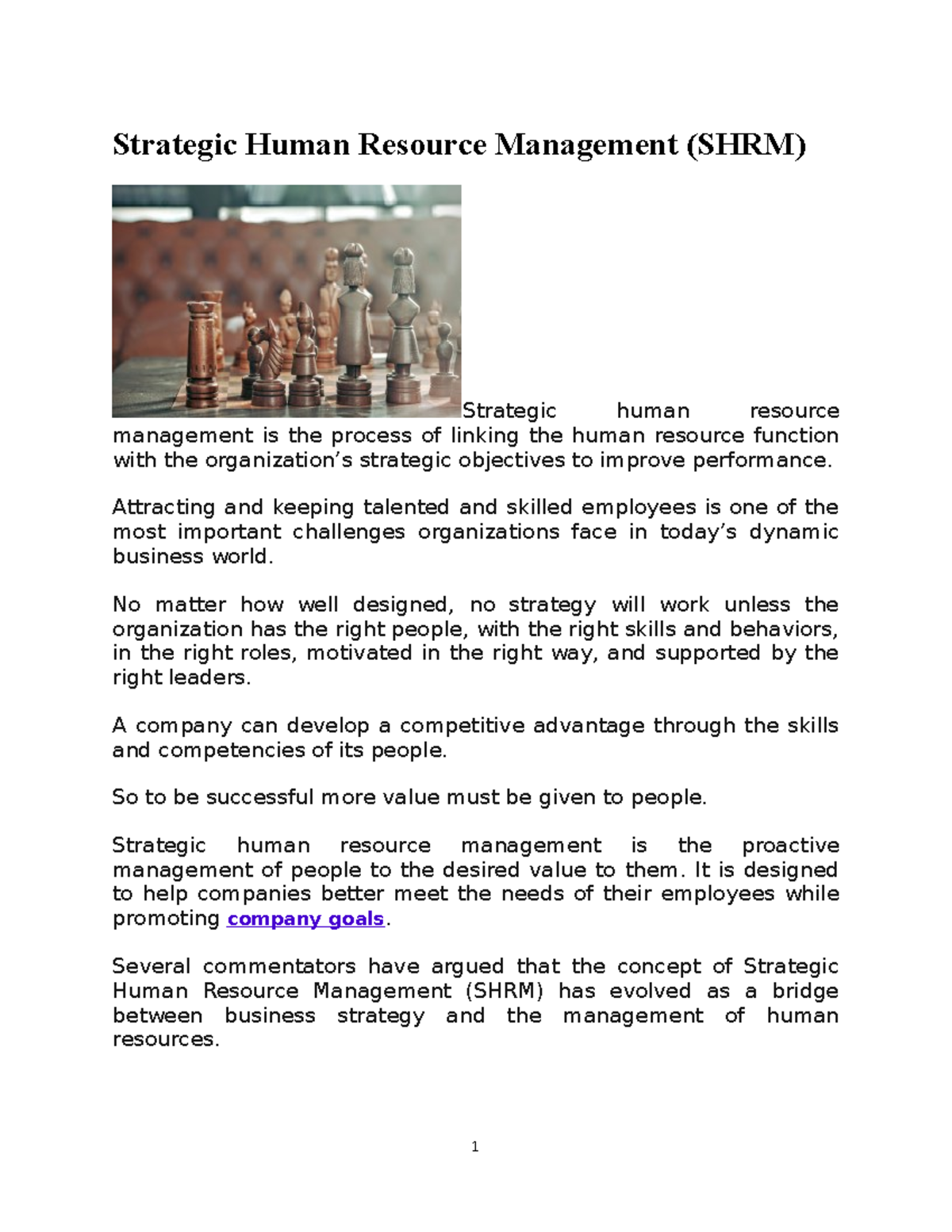 Strategic Human Resource Management-notes - Attracting and keeping ...