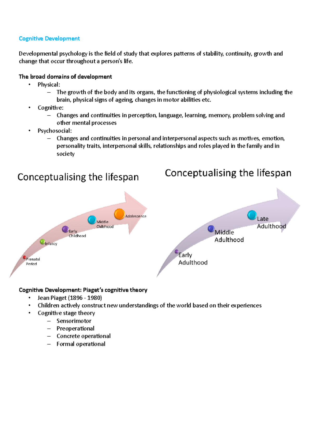 4. Cognitive Development - Cognitive Development Developmental ...