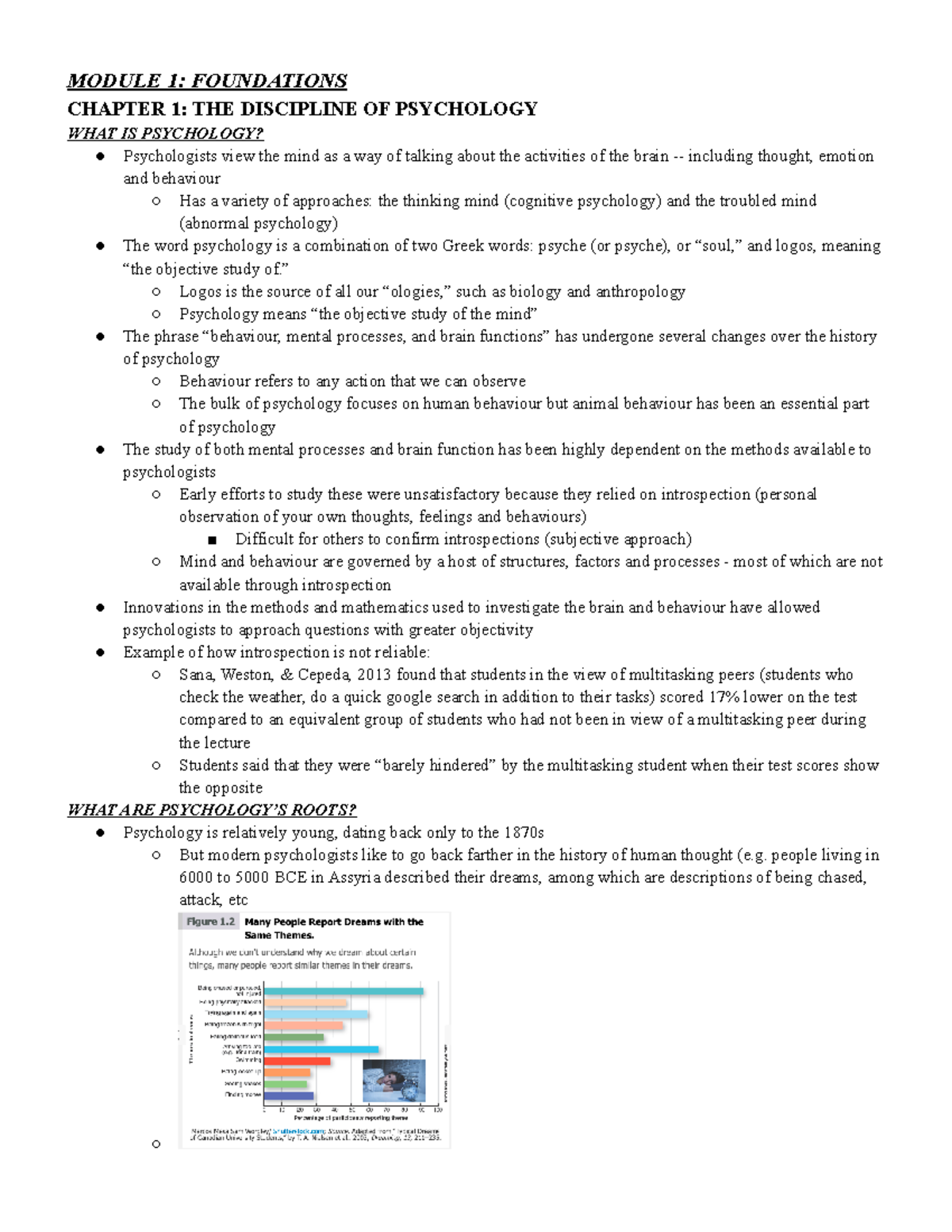 PSY100 Notes - MODULE 1: FOUNDATIONS CHAPTER 1: THE DISCIPLINE OF ...