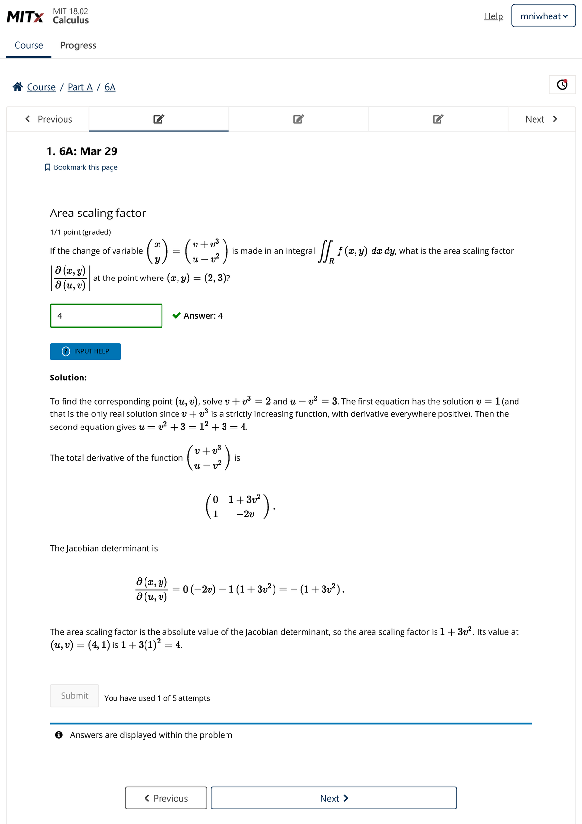 6A Part A Calculus MITx Residential - MIT 18. Calculus Help Course ...