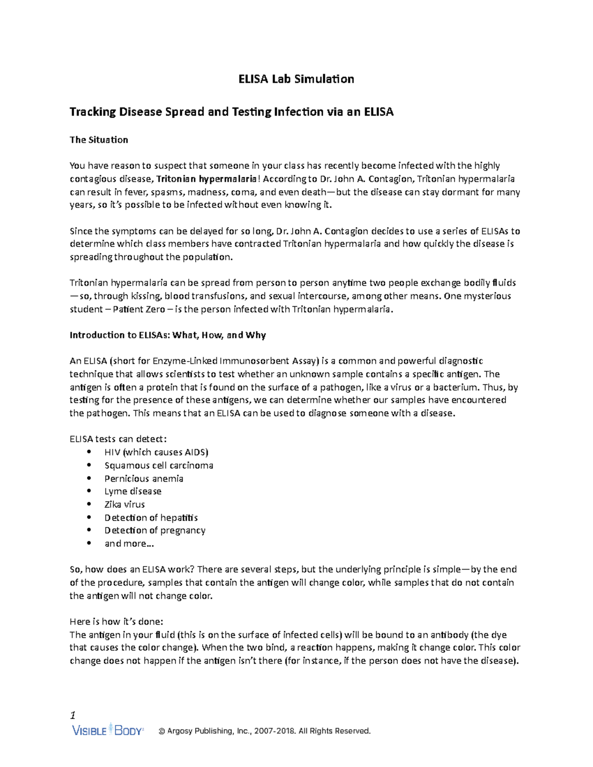 Elisa Lab Simulation - notes during class - ELISA Lab Simulation ...