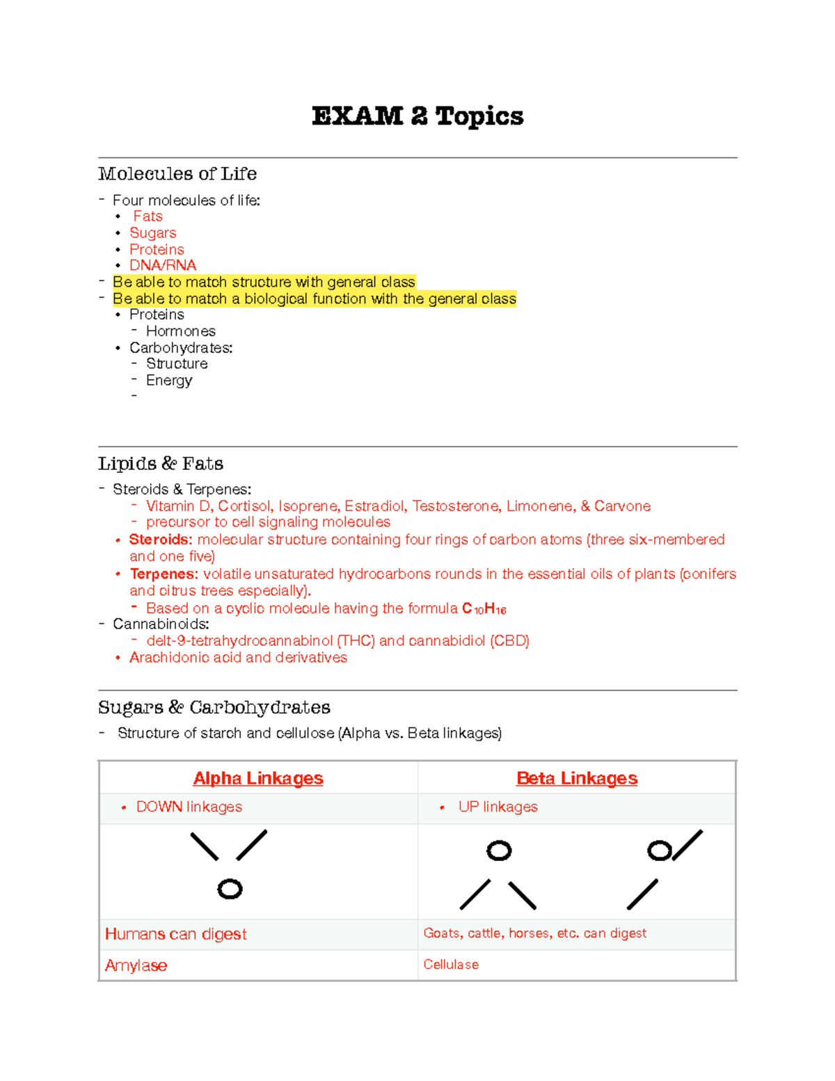 EXAM 2 Topics.pdf - This is a complete in-depth summary of the topics ...