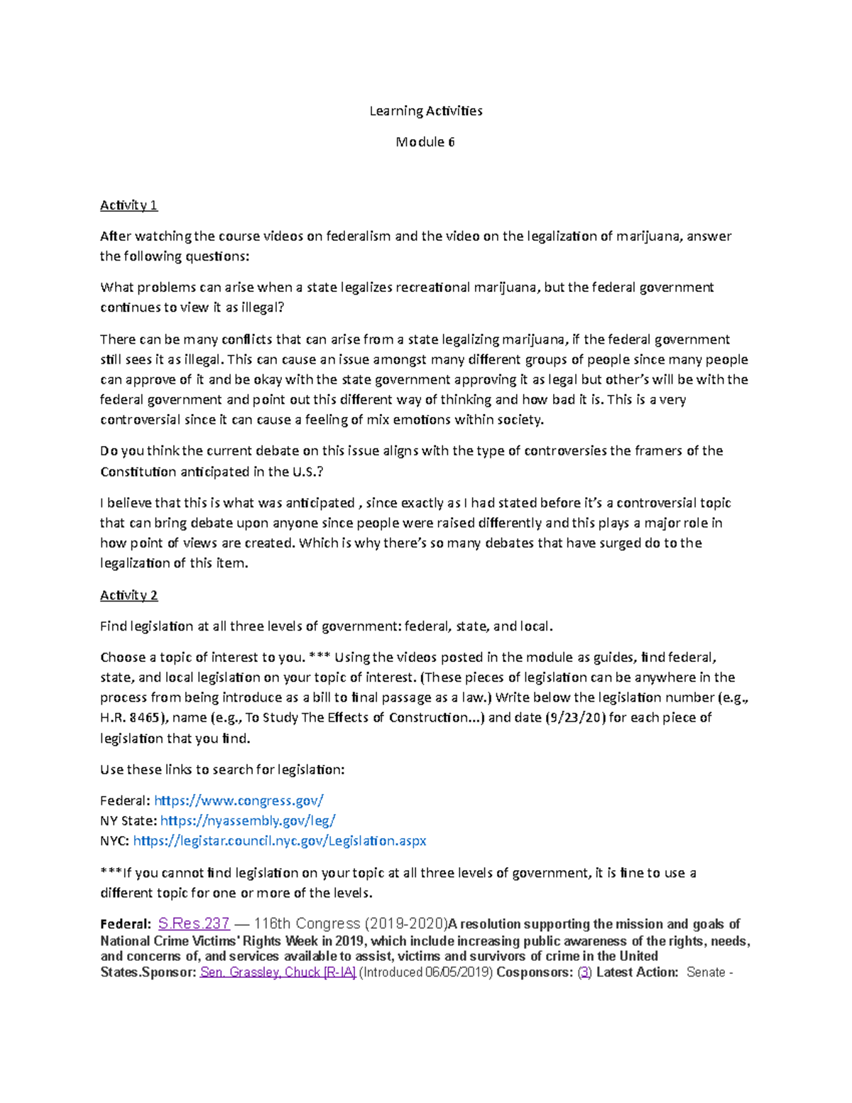 Learning Activities - M6 - Learning Activities Module 6 Activity 1 ...