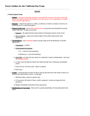 Evidence Outline - UBE - Evidence Outline for the California Bar Exam 1 ...