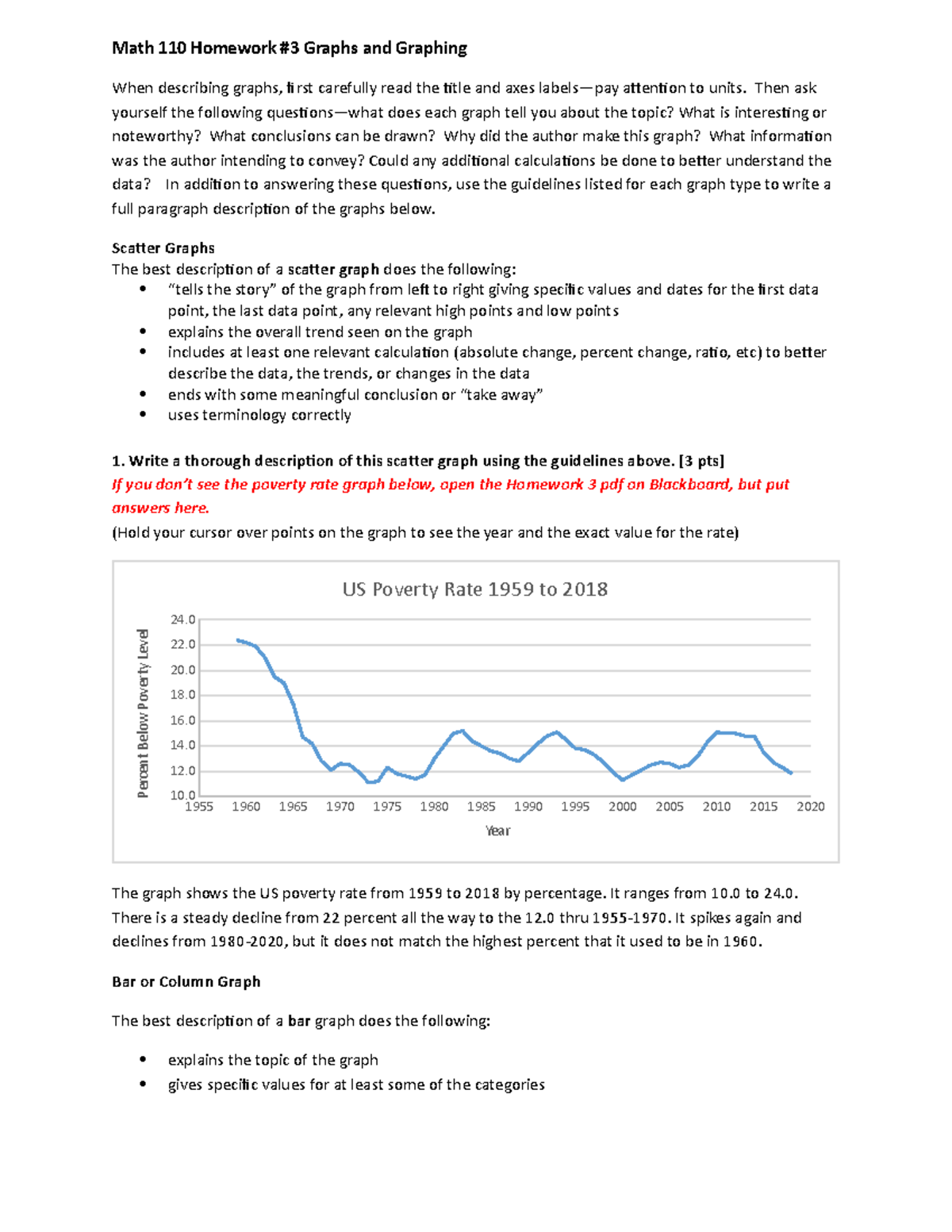Homework #3 Graphs and Graphing - Math 110 Homework #3 Graphs and ...
