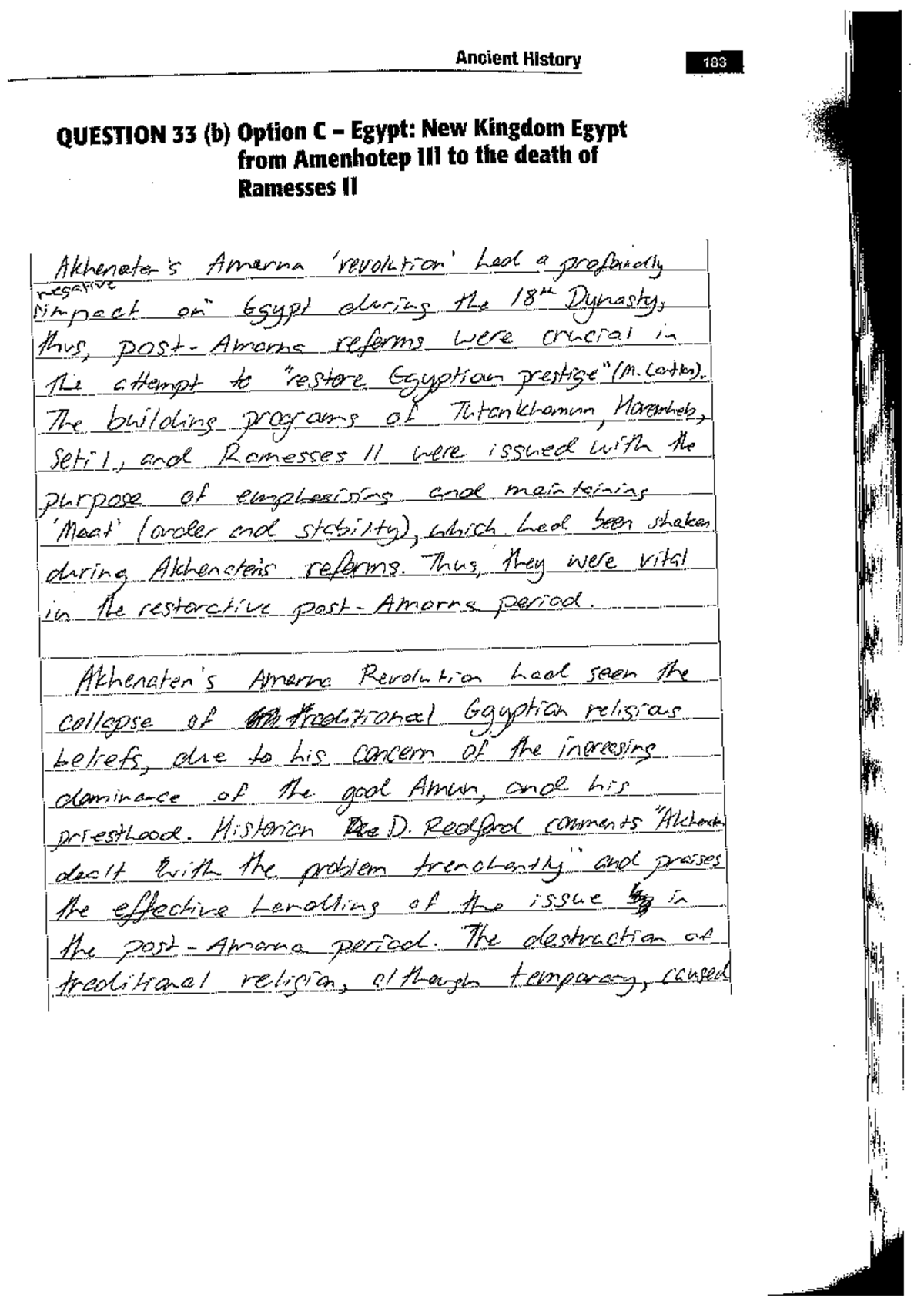 HSC Essay Student Sample 2016 Amen III to R II Building Program ...