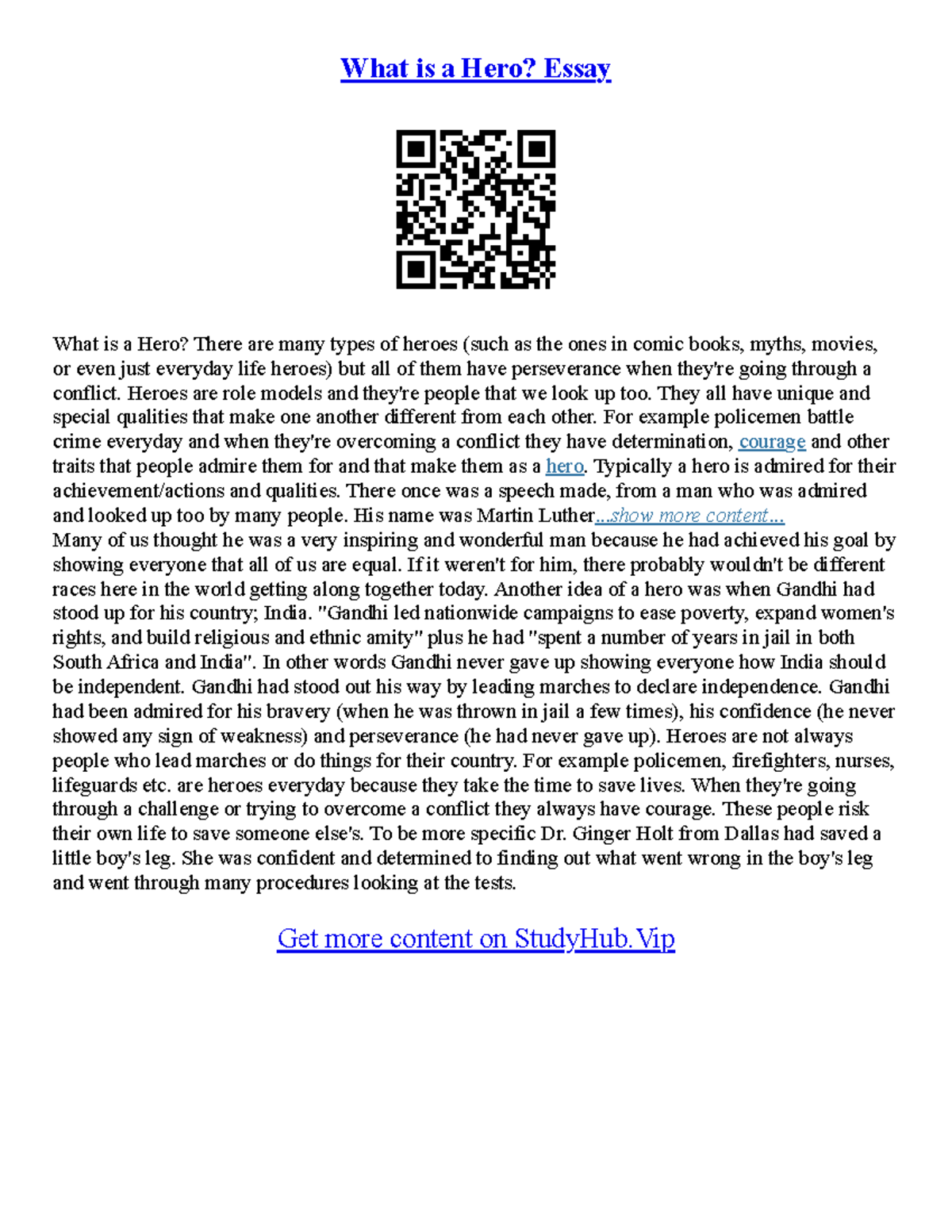 Characteristics Of A Hero Essay - What is a Hero? Essay What is a Hero ...