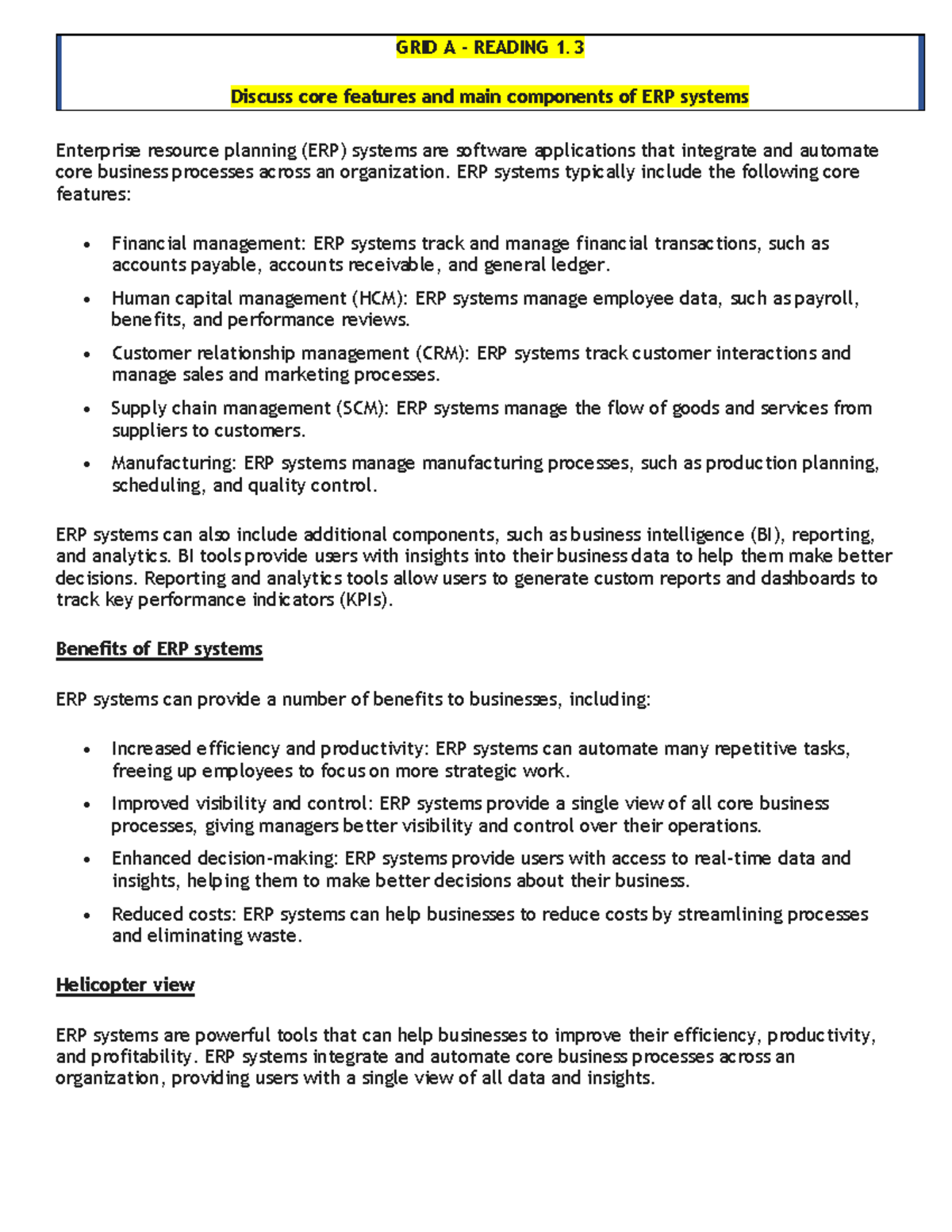 Grid A Reading 1 - DATA ANALYTICS IN FINANCE - Enterprise resource ...