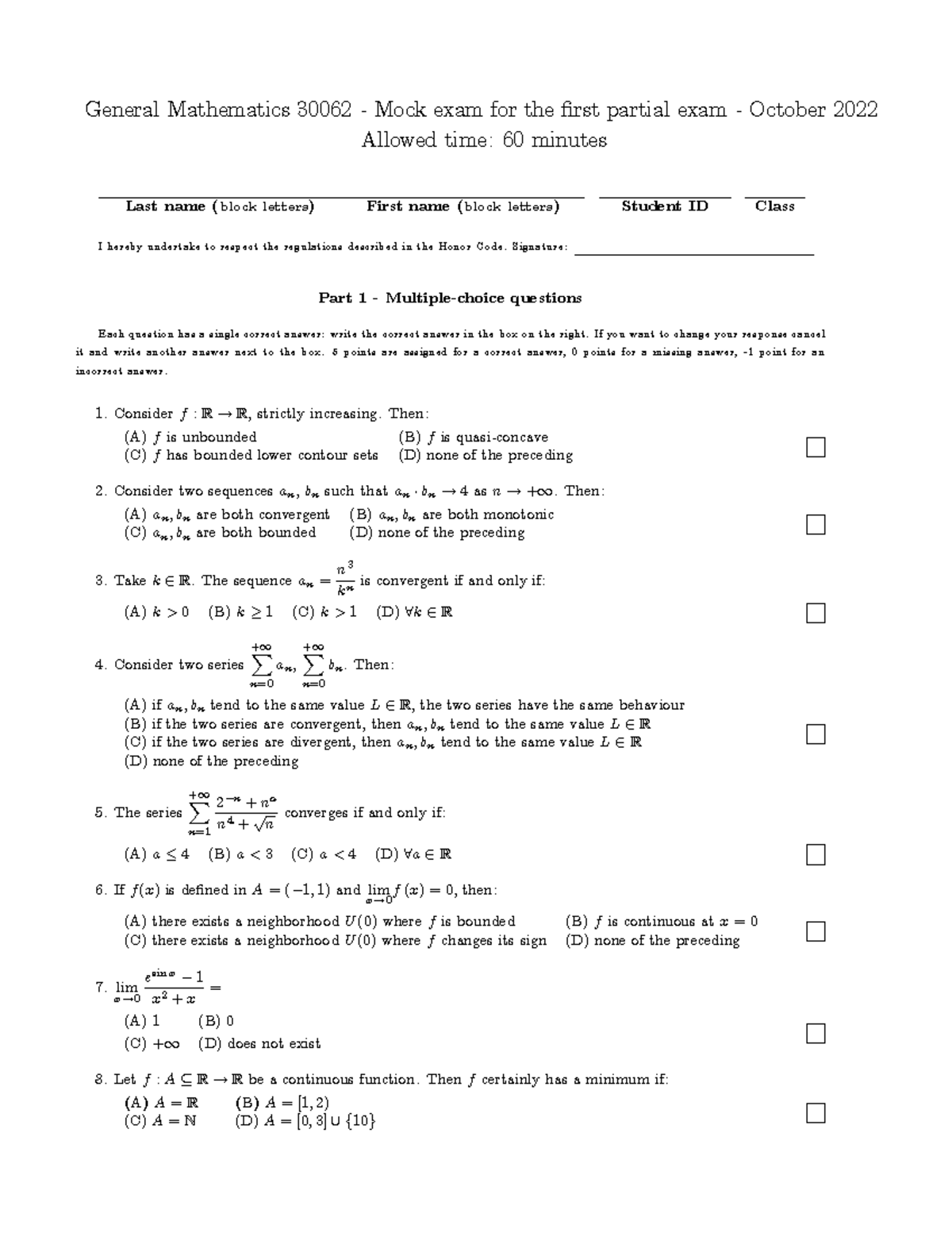30062 mock pp1 en - Test - General Mathematics 30062 - Mock exam for ...