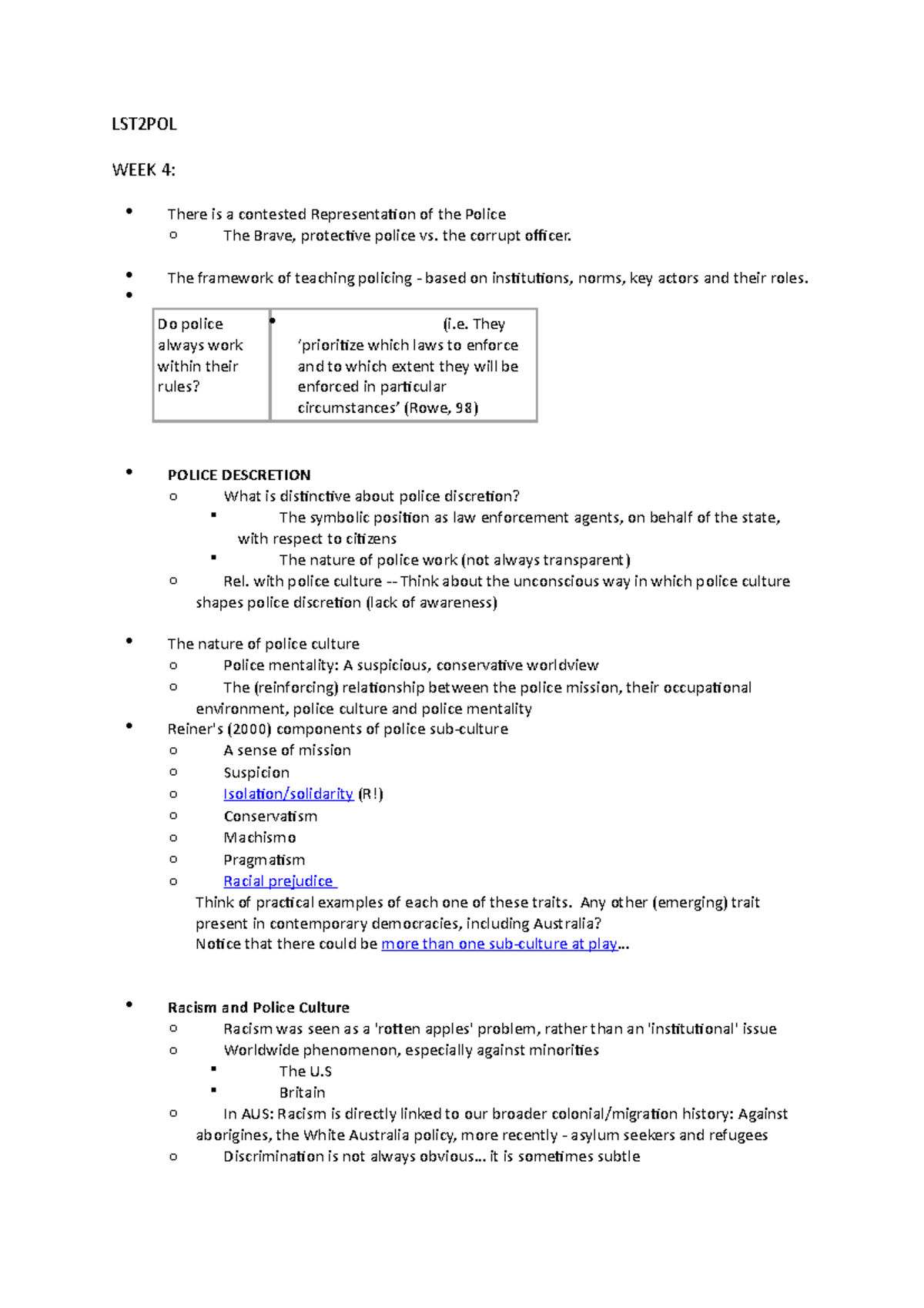 FSL POL Notes - LST2POL WEEK 4: There is a contested Representation of ...