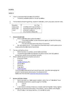 Exam Notes - o The difference between police and policing POLICE ...